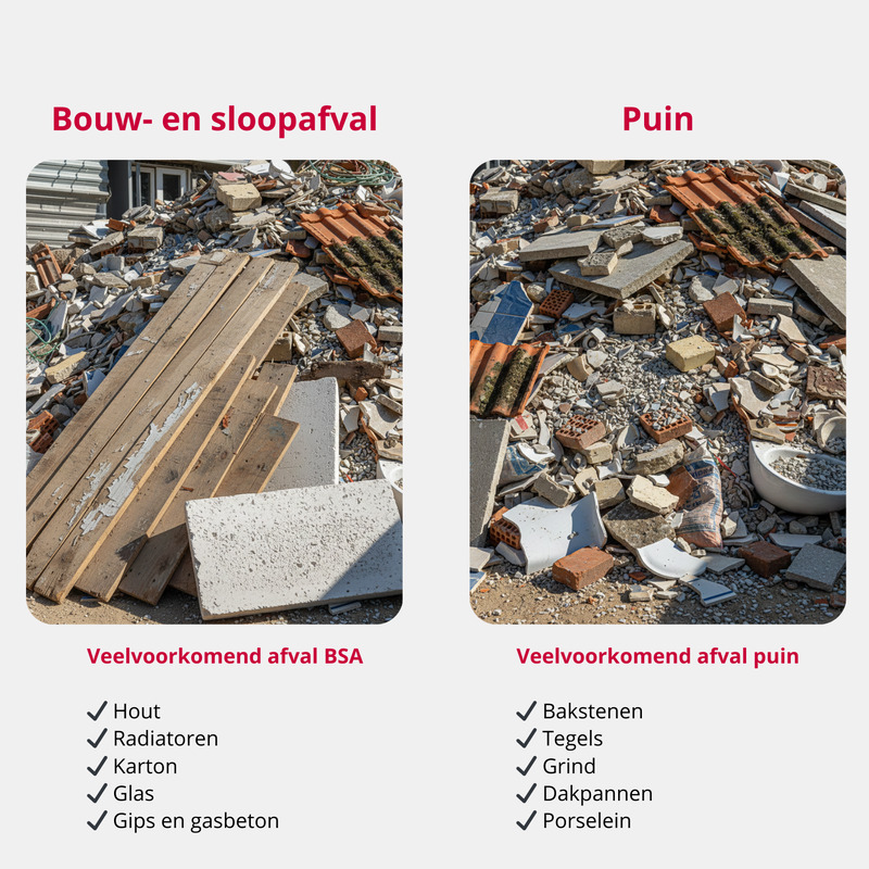 Wat mag er in een puincontainer? | Van Dalen Containers